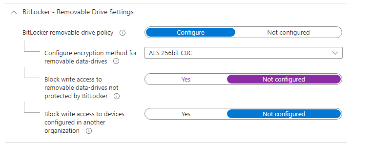 How to configure Removable Storage Access Control using Intune UI