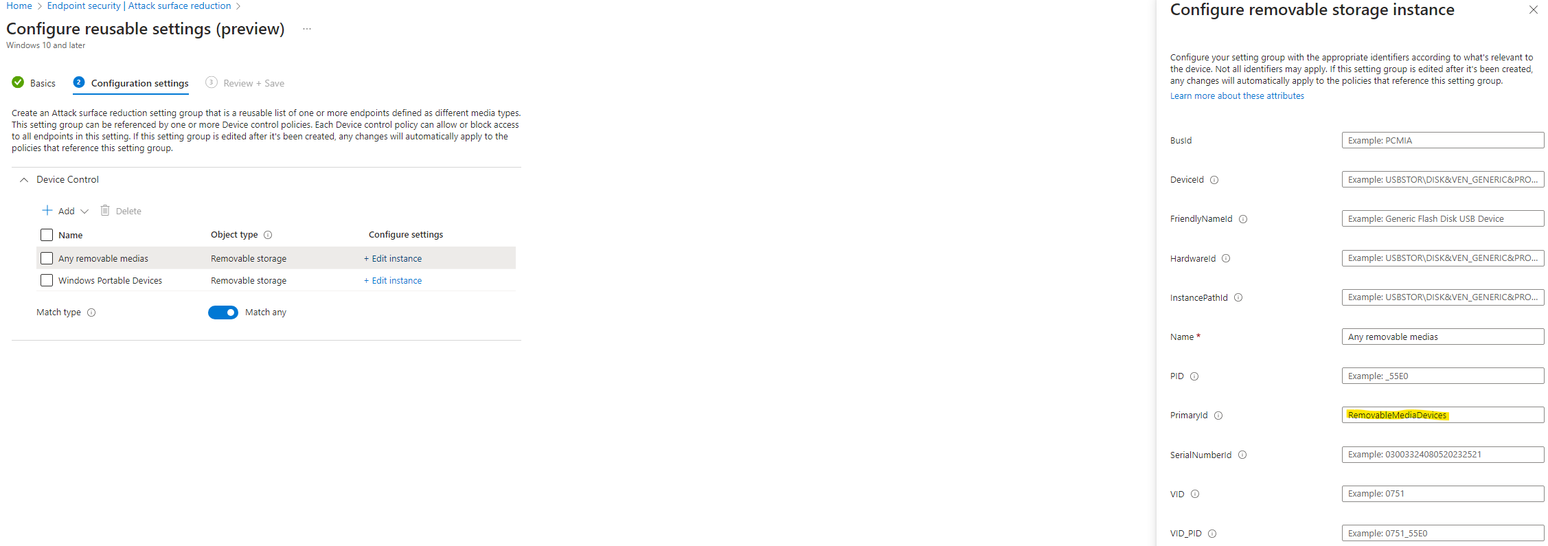 How to configure Removable Storage Access Control using Intune UI