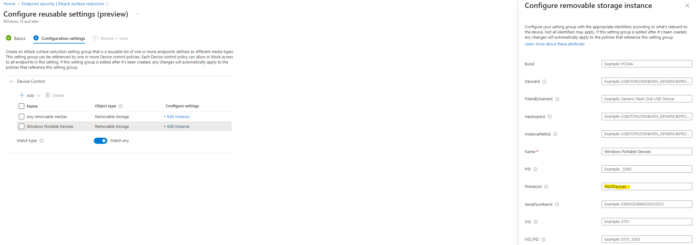 How to configure Removable Storage Access Control using Intune UI