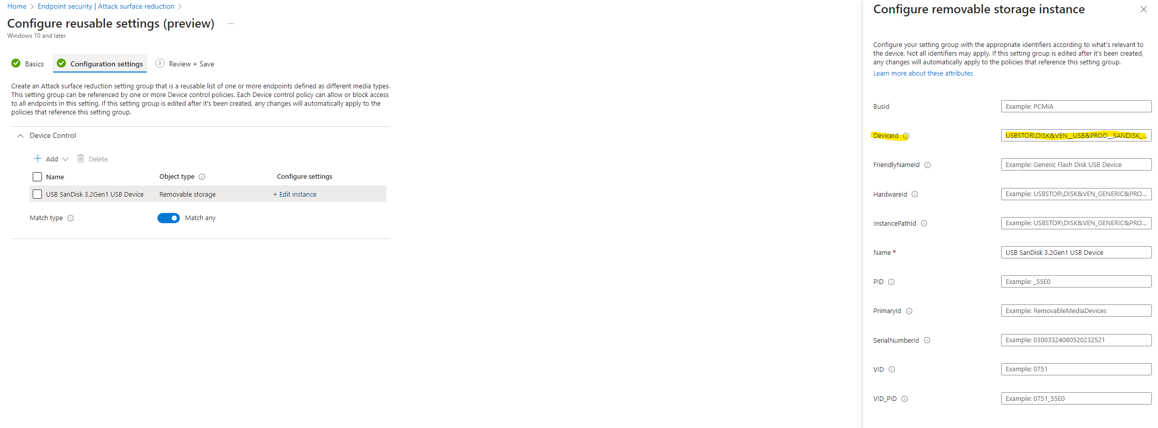 How to configure Removable Storage Access Control using Intune UI