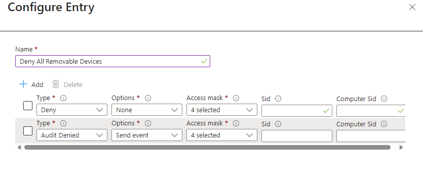 How to configure Removable Storage Access Control using Intune UI